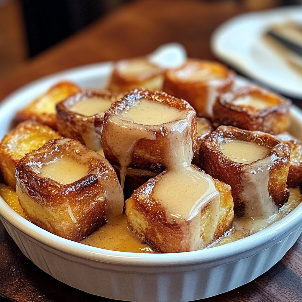 Cinnamon Roll French Toast Bites – Cozy Dishes