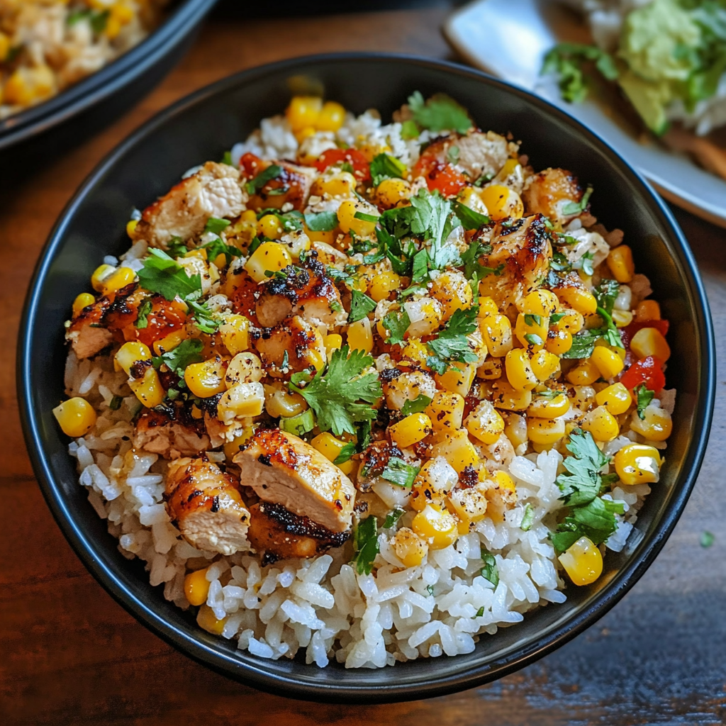 Street Corn Chicken Rice Bowl – Cozy Dishes