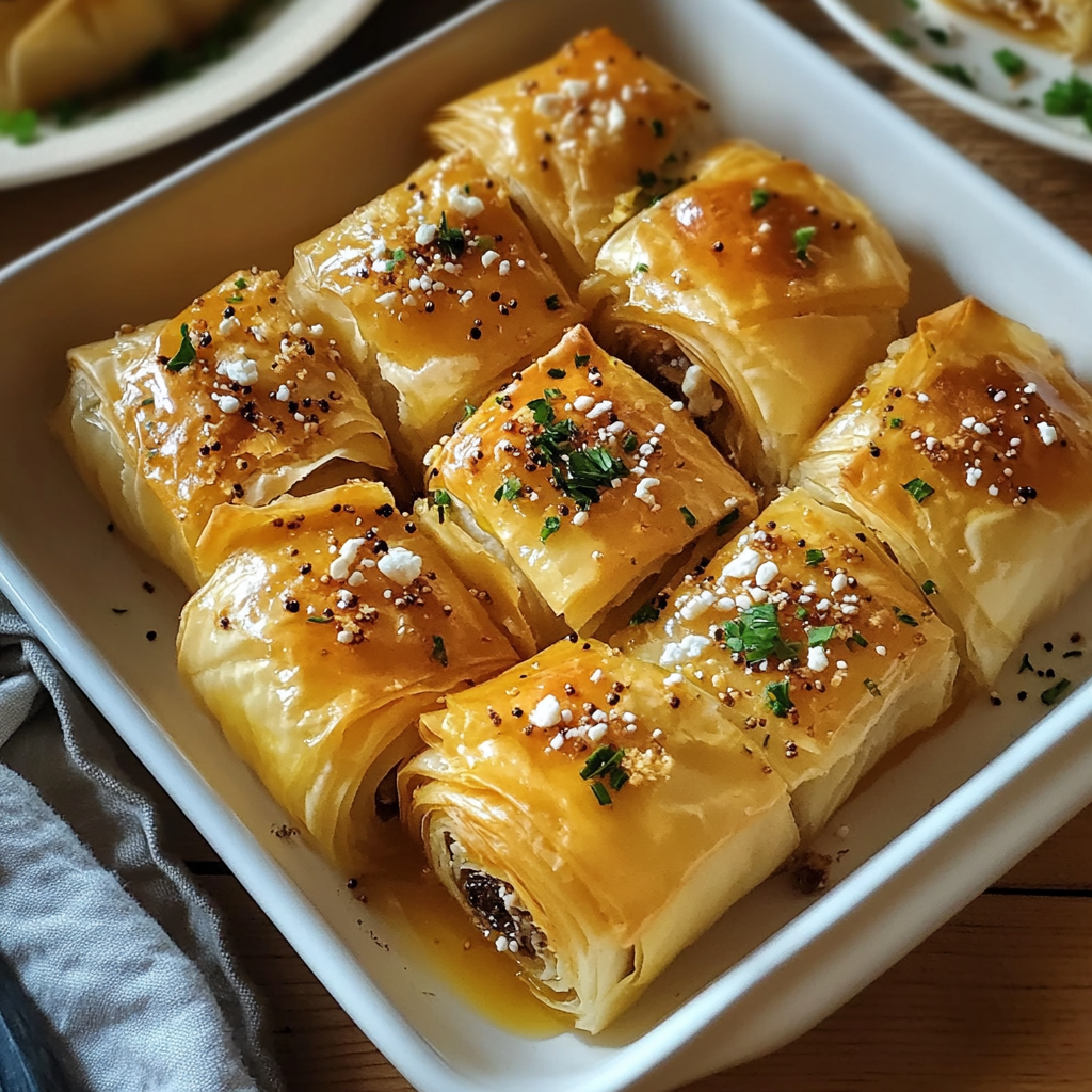 Hot Honey Feta Phyllo Rolls – Cozy Dishes