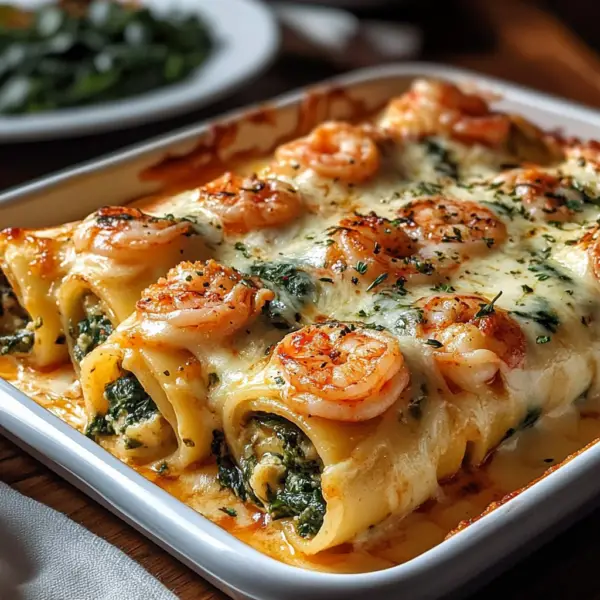 Shrimp and Spinach Stuffed Pasta Rolls – Cozy Dishes